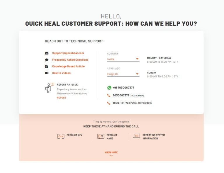 Quick Heal Customer Care Lifetime Total Security